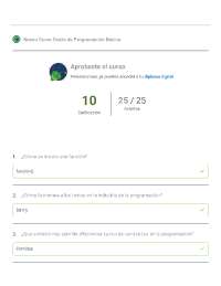 Examen-programacion-basica-platzi | Exámenes de Programación Javascript | Docsity