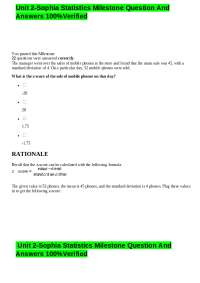 Unit 2-Sophia Statistics Milestone Question And Answers 100%Verified ...