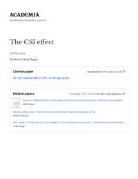 Articolo sul CSI EFFECT | Tesi di laurea di Sociologia | Docsity