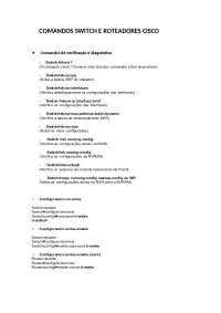 Comandos Switch Cisco | Manuais, Projetos, Pesquisas Redes de Computadores | Docsity