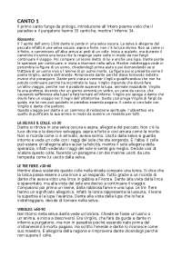 CANTO 1 INFERNO ANALISI E SPIEGAZIONE | Appunti di Italiano | Docsity