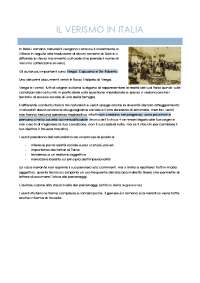 Il verismo in Italia | Schemi e mappe concettuali di Italiano | Docsity