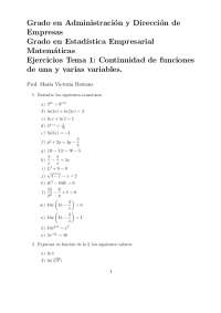 Ejercicios tema 1 para practicar de matematicas | Ejercicios de Matemáticas | Docsity