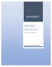 Actividad 7 - Métodos Numéricos | Ejercicios de Métodos Numéricos | Docsity