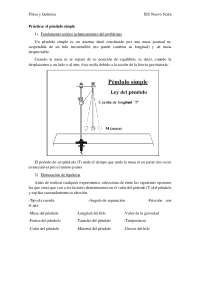FISICA y QUIMICA trabajo pendulo | Guías, Proyectos, Investigaciones de Física | Docsity