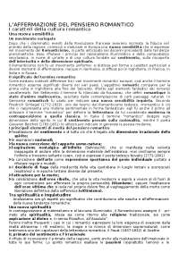 Il Romanticismo: elementi principali | Appunti di Italiano | Docsity