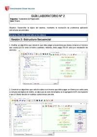 Guia laboratorio 2 ----- | Ejercicios de Programación Java | Docsity