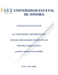 Modalidades terapeuticas de fisioterapia | Esquemas y mapas conceptuales de Fisioterapia | Docsity
