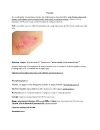 Psoriasis Lecture and study notes and summary | Lecture notes ...