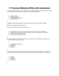 Forensic Medicine Quiz with explanation | Quizzes Forensics | Docsity