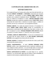 EJEMPLO DE CONTRATO DE ARRIENDO | Ejercicios de Derecho | Docsity