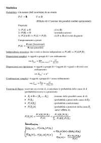 Sintesi e formule di Statistica | Sintesi del corso di Statistica | Docsity