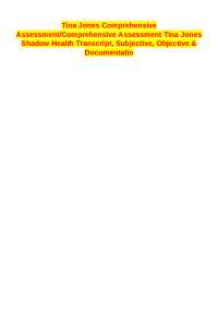 Tina Jones Comprehensive Assessment/Comprehensive Assessment Tina Jones ...