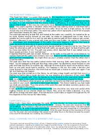 Carme diem poetry: Robert frost, Whitman,,.... | Summaries English ...