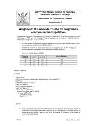Asignacion 9 de programacion c | Ejercicios de Programación C | Docsity