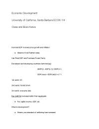 UCSB ECON 114A Economic Development: Part 1 Class Notes | Lecture notes ...