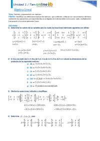 Matrices y operaciones con matrices. | Ejercicios de Álgebra Lineal | Docsity