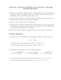 Calc one first exams | Exams Mathematics | Docsity
