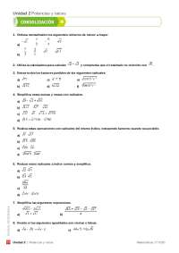 Ejercicios de radicales | Ejercicios de Matemáticas | Docsity