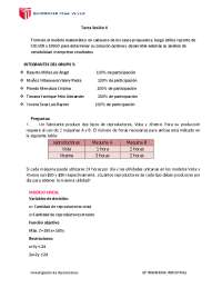 Ejercicios de solver y lingo | Ejercicios de Investigación de Operaciones | Docsity