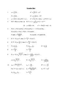Formula sheet that include topic 1to 8 sampling distribution confidence ...