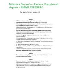 Didattica Generale - Paniere Completo di risposte - ESAME SUPERATO | Panieri di Didattica ...