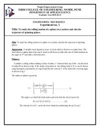 Mechanics - First Year Engineering | Study notes Mechanics | Docsity