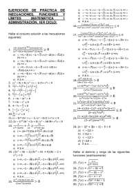 POTENCIACION Y RADICACION INECUACIONES Y FUNCIONES | Ejercicios de Matemáticas | Docsity