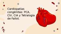 Cardiopatias congenitas PCA, CIV,CIA y Tetralogia de Fallot | Diapositivas de Pediatría | Docsity