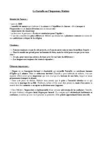 Fiche - Le Tartuffe ou l'Imposteur, Molière | Schémas Français | Docsity