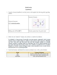 Organic Chemistry PreLab Activity | Lab Reports Organic Chemistry | Docsity