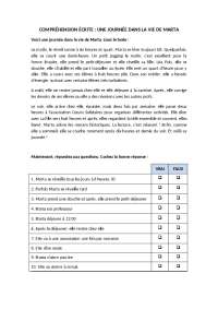 Une journee dans la vie de marta | Exámenes selectividad de Francés ...