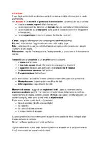 Gli archivi e i DataBase | Schemi e mappe concettuali di Informatica | Docsity