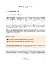 Elettromagnetismo: campo elettrico e magnetismo | Appunti di Fisica | Docsity