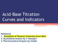 Acid Base Titrations | Slides Pharmaceutical Analysis | Docsity