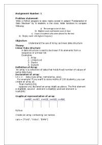 Assignment Fundamental of Data Structure | Study notes Computer ...