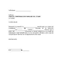 CARTA DE AFILIACION DE EMPRESAS COMFACESAR | Transcripciones de Derecho Laboral | Docsity