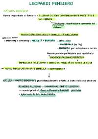 LEOPARDI SCHEMI RIASSUNTIVI | Schemi e mappe concettuali di Italiano | Docsity