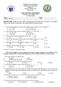 Grade 10 Mathematics Exam | Exams Mathematics | Docsity