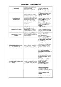 I principali complementi latini | Schemi e mappe concettuali di Latino | Docsity