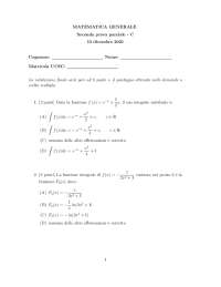 Matematica Generale - Esame - seconda prova parziale 2 | Prove d'esame di Matematica Generale ...