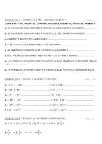 Esercizi matematica scuola media o superiore | Esercizi di Matematica | Docsity