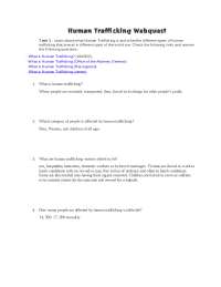 Questions Human Trafficking | Assignments English | Docsity