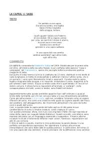 La Capra di Umberto Saba | Sintesi del corso di Italiano | Docsity