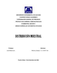 Distribución muestral | Ejercicios de Estadística Aplicada | Docsity