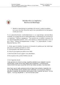 Practicas Morfología | Ejercicios de Lingüística Española | Docsity