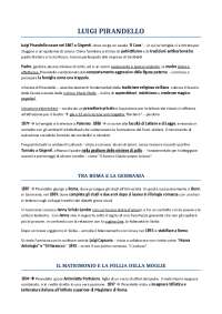 LUIGI PIRANDELLO (biografia, opere, il teatro...) | Schemi e mappe concettuali di Lingue e ...