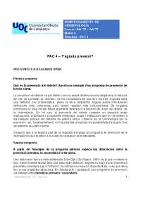 Pac 3 fonaments criminologia | Ejercicios de Criminología | Docsity