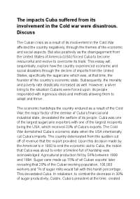 Effects of the Cuban involvement in the Cold War. | Essays (high school ...