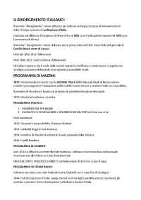 Risorgimento italiano | Schemi e mappe concettuali di Storia | Docsity